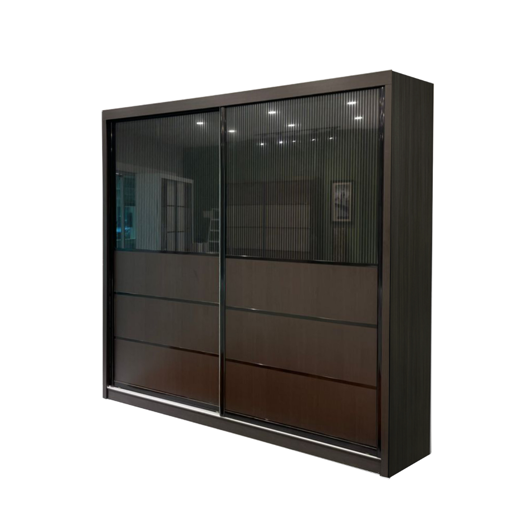 Malix Anti-Jump Sliding Door Wardrobe – Bahagia Furniture Gallery