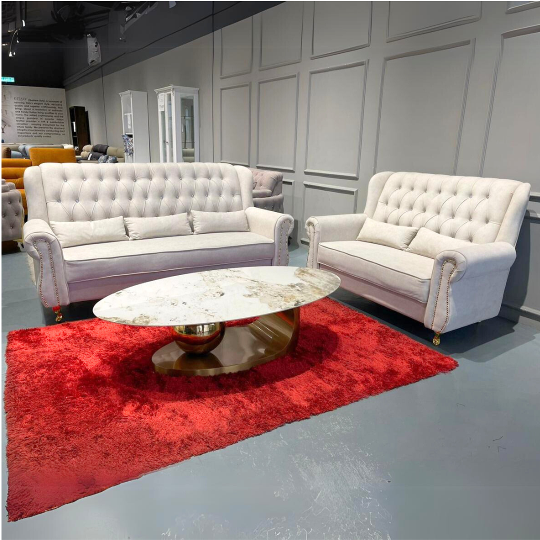 Castalia 2+3 Seaters Chesterfield Sofa Set – Bahagia Furniture Gallery