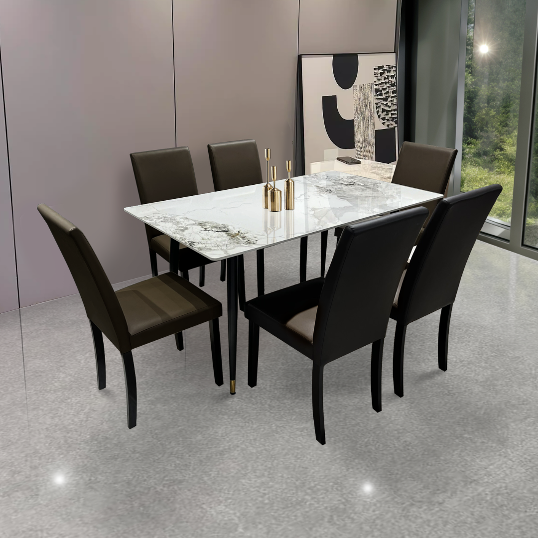 Keira Sintered Stone Dining Set – Bahagia Furniture Gallery